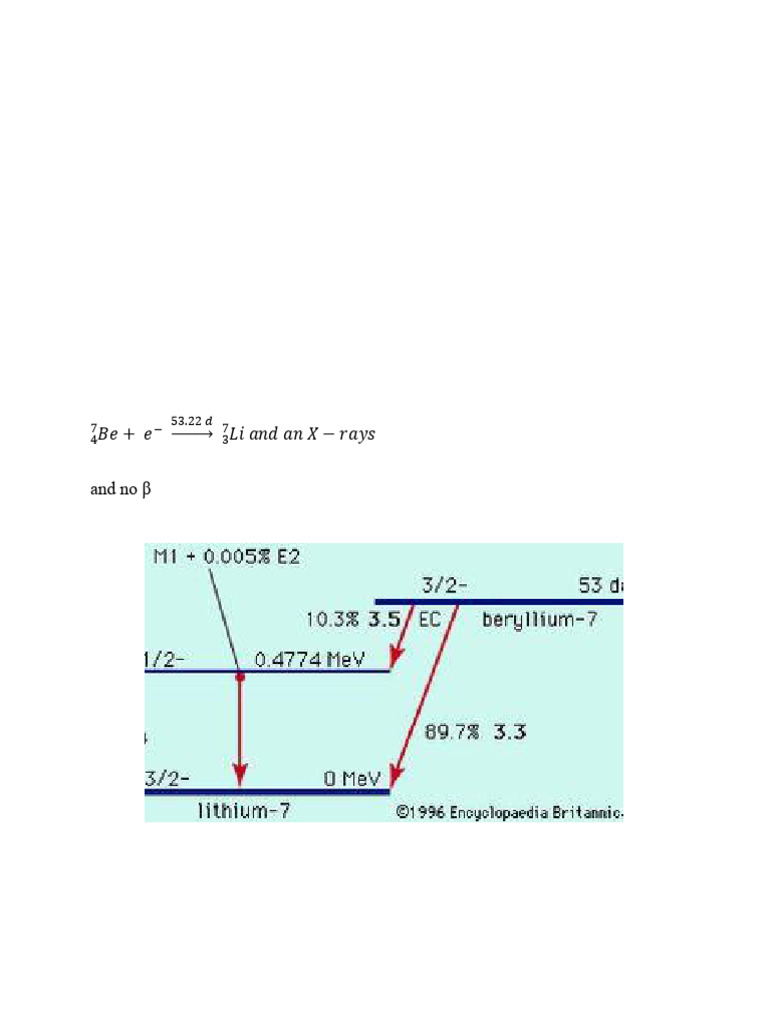 Beryllium-7: Properties and Applications | PDF