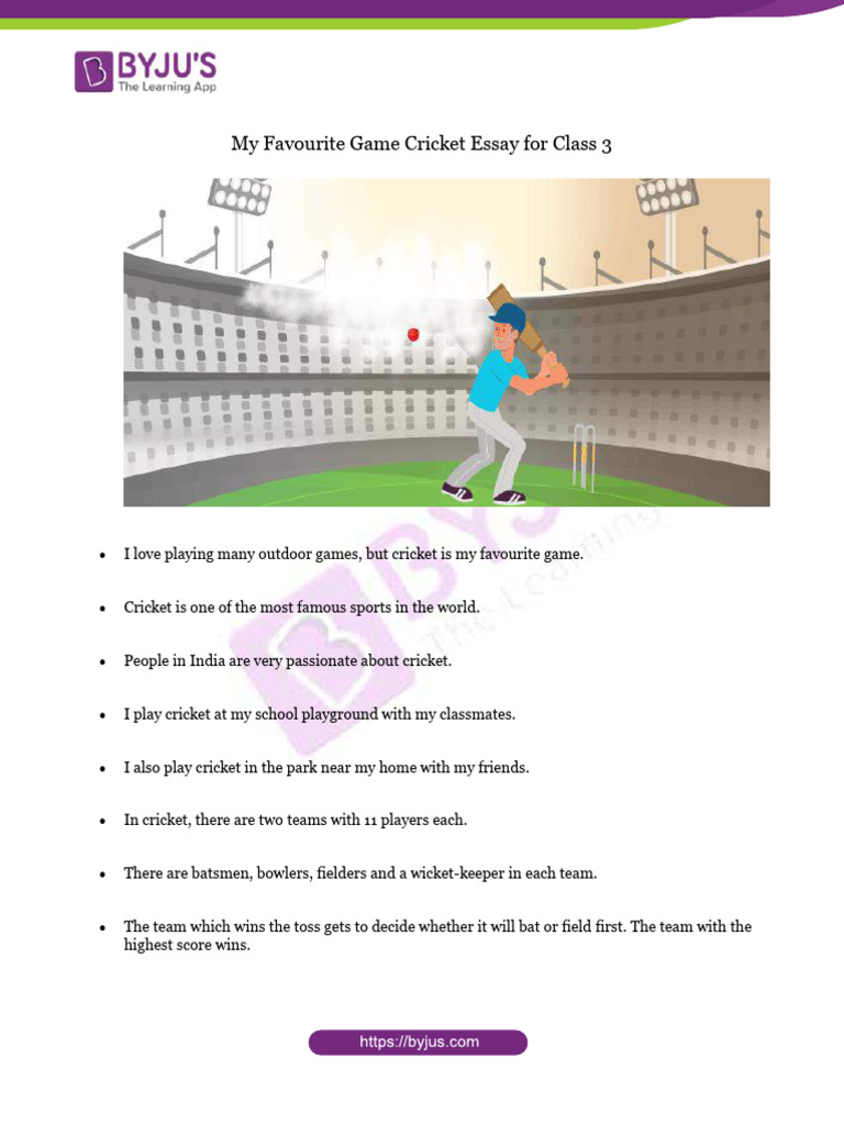 My Favourite Game: Cricket Essay | PDF