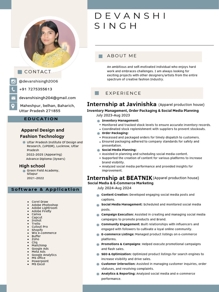 Devanshi Singh - Resume - PDF - 20250213 - 163857 - 0000 | PDF | Fashion