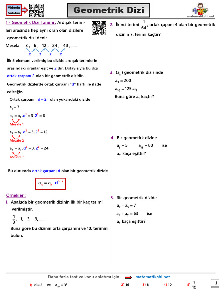 Geometrik Dizi Konu Anlatımı | PDF