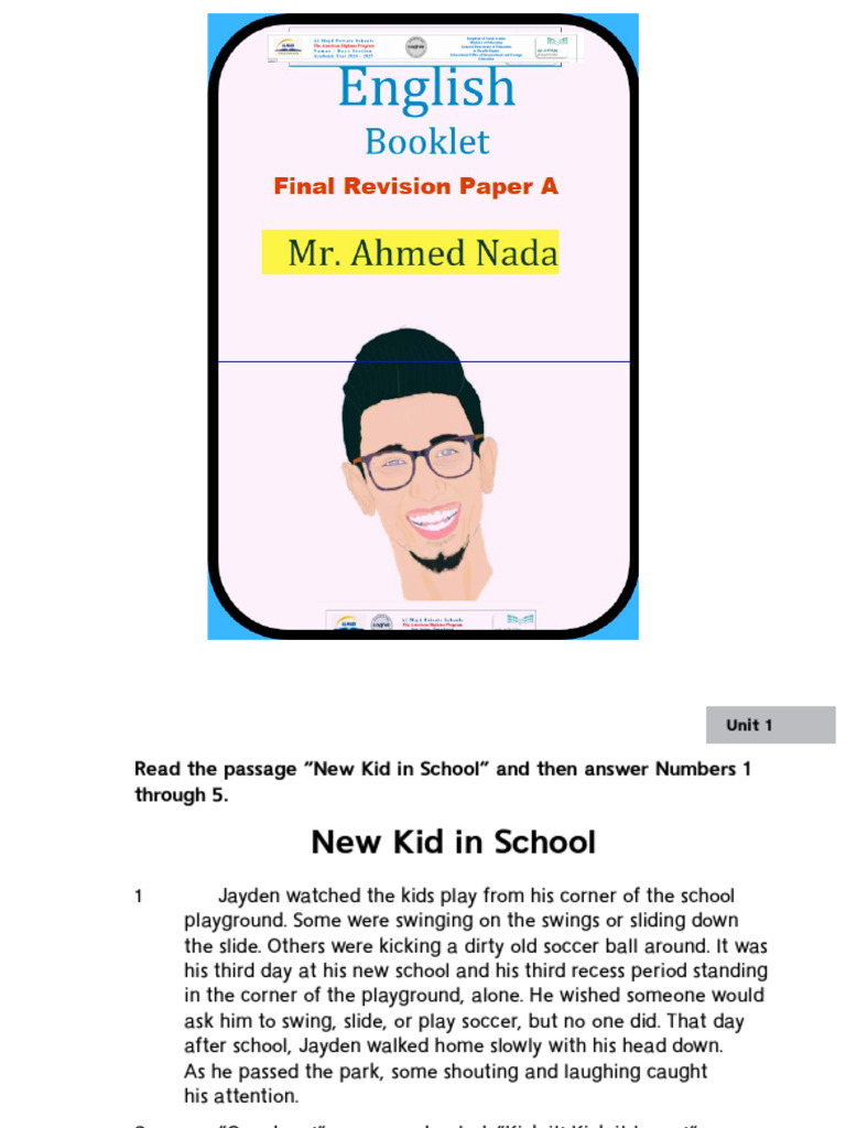 English Booklet Final Revision Paper A G3 | PDF