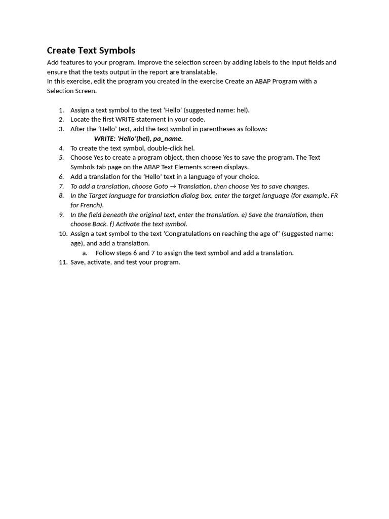 Create Text Symbols | PDF