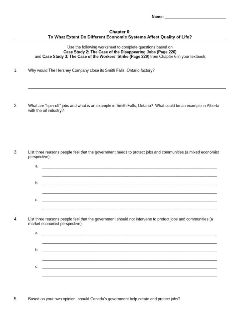 Economic Systems and Quality of Life Analysis | PDF | Strike Action ...