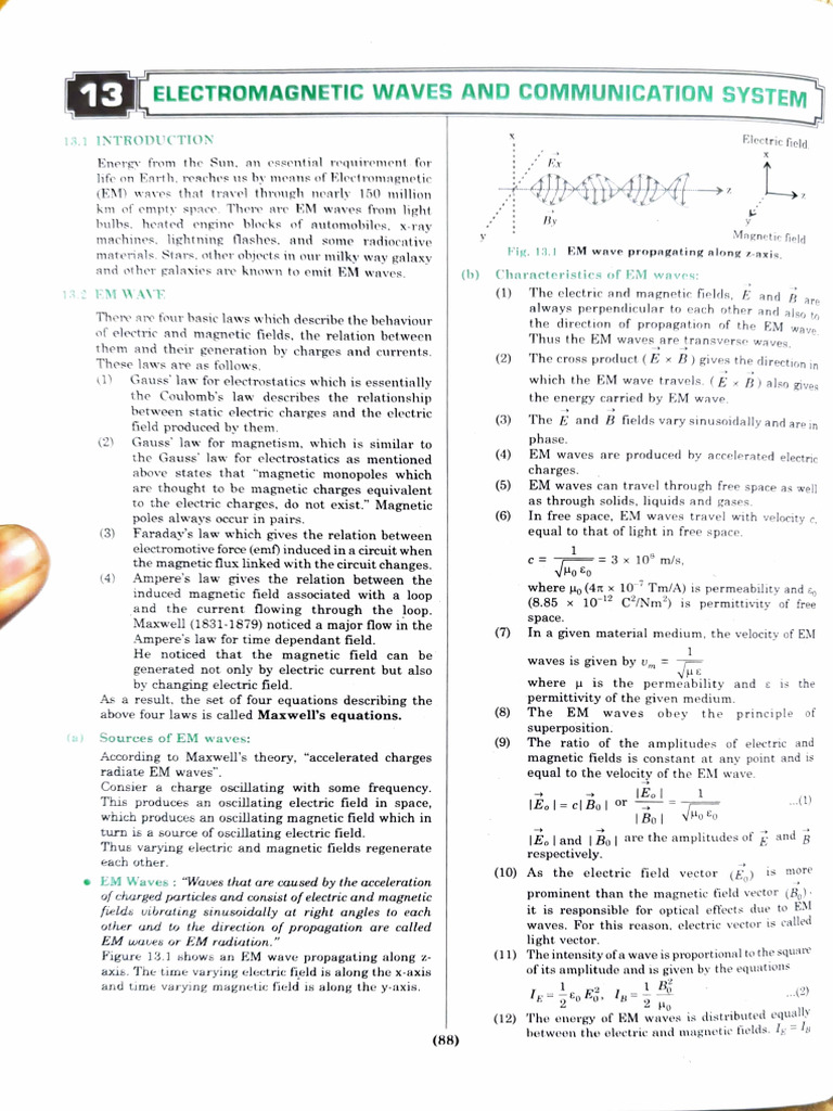 EM Waves and Comm - System | PDF | Electromagnetic Radiation | Radio ...