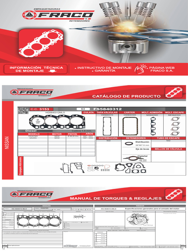 Especificaciones de Torque QD32 Diesel | PDF | Máquinas rotativas ...