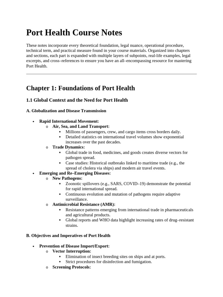 Port Health Course Overview | PDF | Antimicrobial Resistance | Quarantine