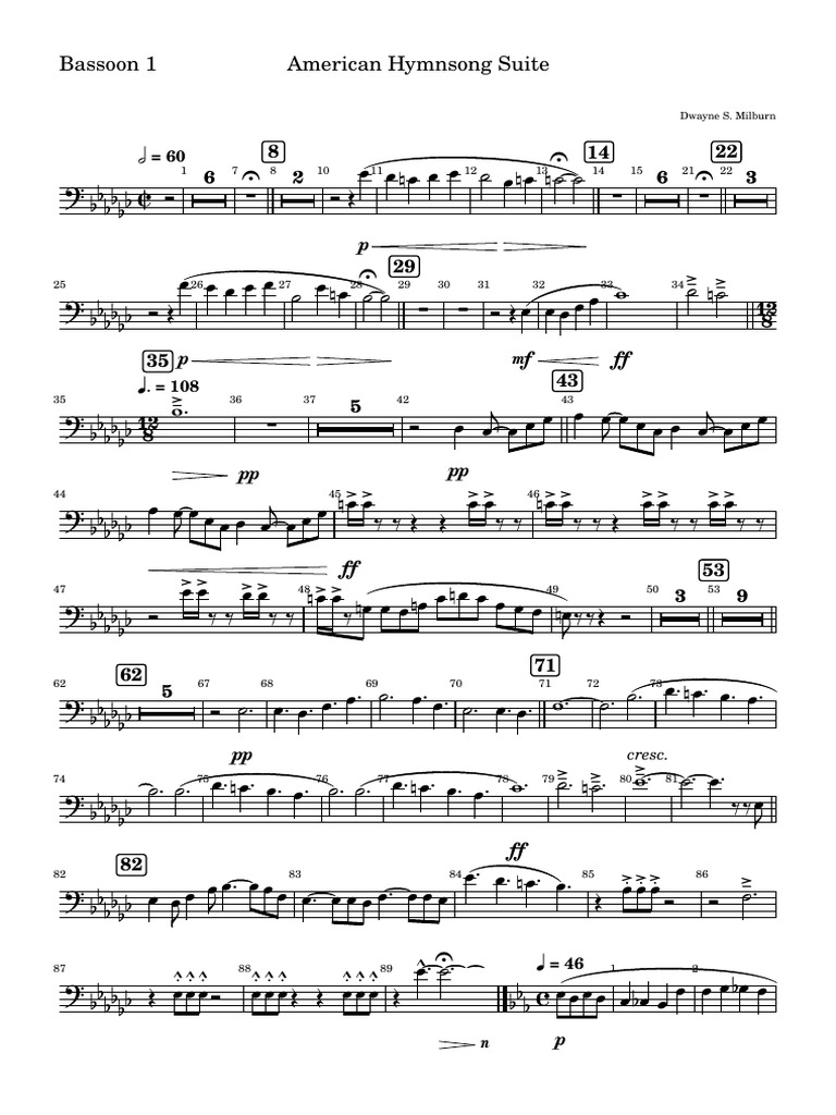 American Hymnsong Suite Bassoon 1: Cresc | PDF