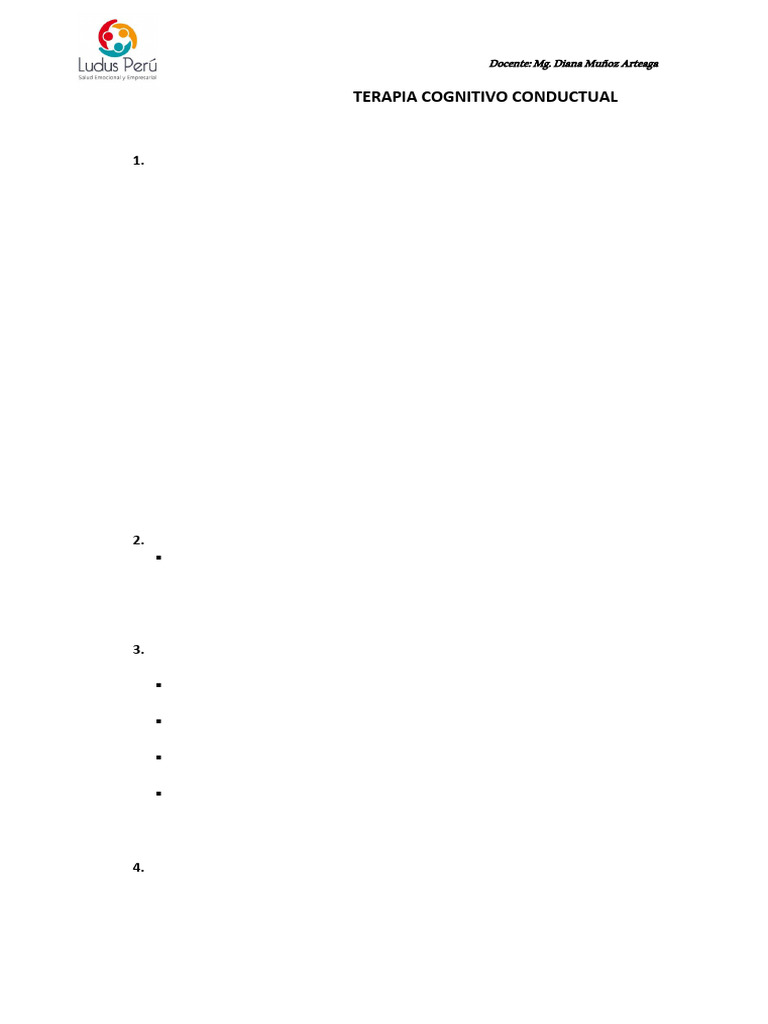Silabo Terapia Cognitivo Conductual Ludus | PDF | Terapia de conducta cognitiva | Sicología