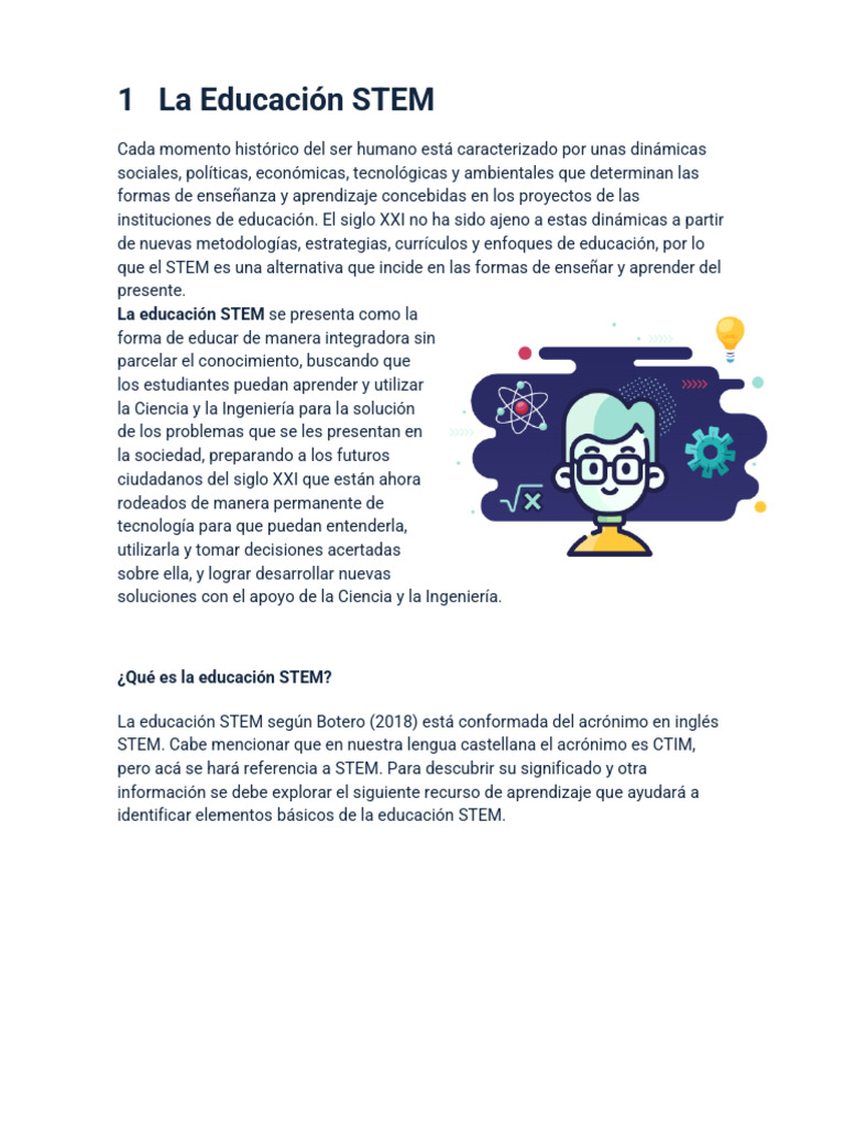 Introducción a la Educación STEM | PDF | Ciencia, Tecnología ...