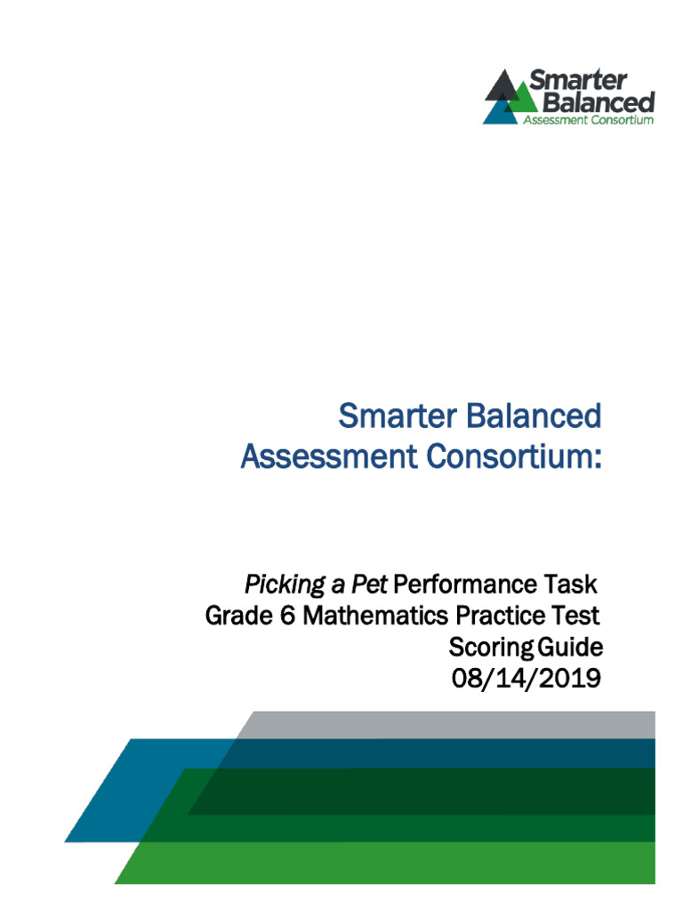 Picking A Pet Performance Task Grade 6 Mathematics Practice Test ...
