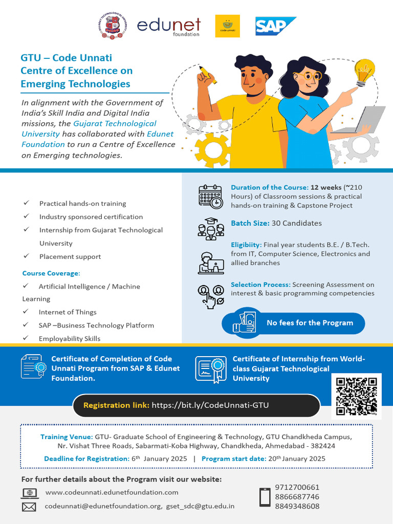 Annexure-A-SAP- Code Unnati GTU Internship Brochure 20th Jan 2 | PDF