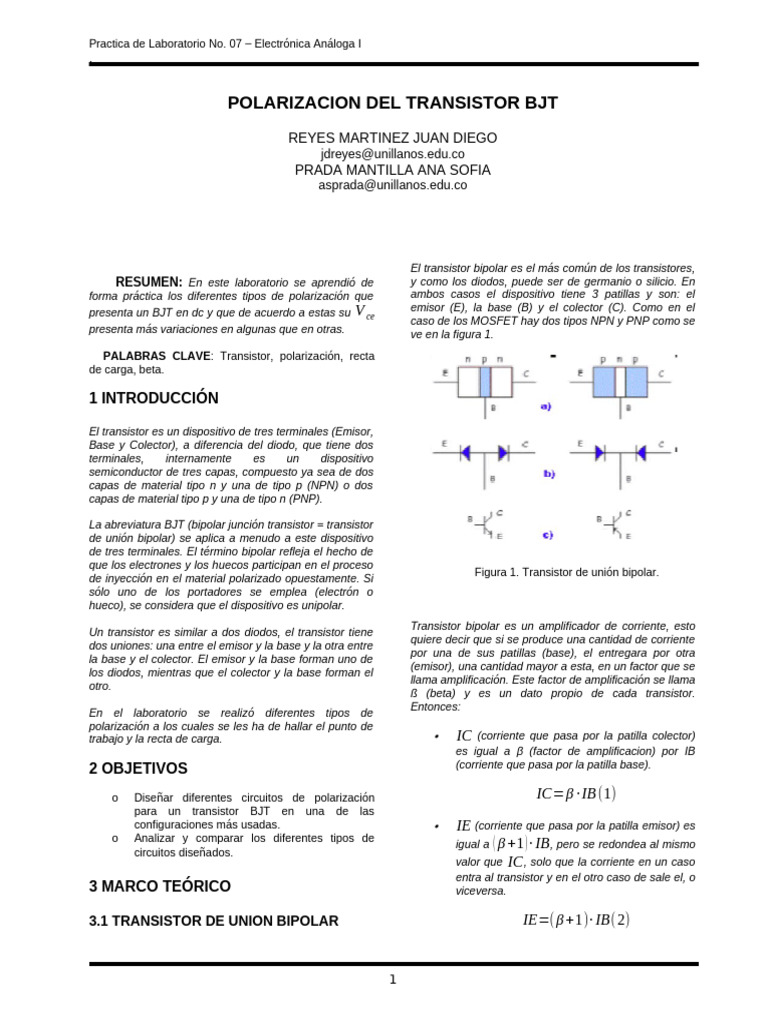 Diodos Semiconductores Inf1 | PDF | Transistor de unión bipolar | Transistor