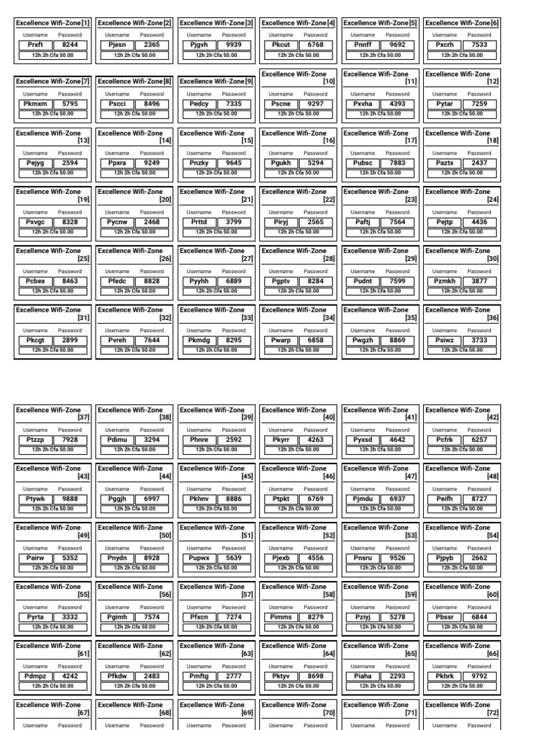 Voucher-Excellence Wifi-Zone - 2-Heures-Up-386-03.08.25 | PDF ...