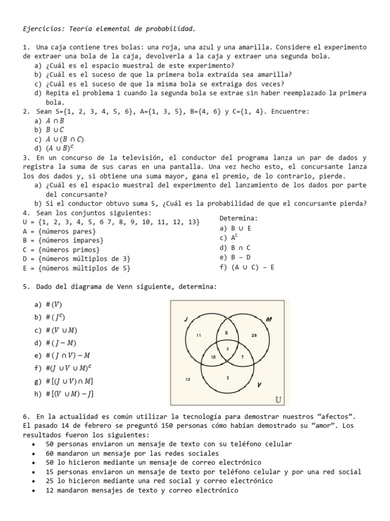 Ejercicios Tema 2 (Probabilidad) | PDF | Teoría de probabilidad | Probabilidad