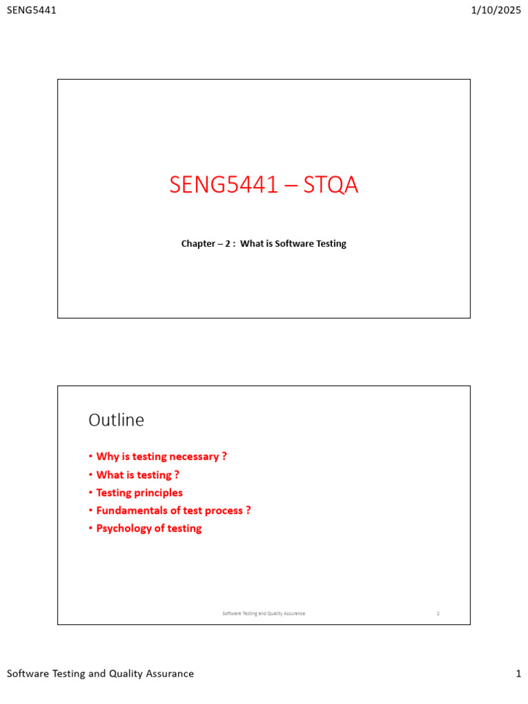 Chapter - 2 - What Is Software Testing | PDF | Software Testing | Software