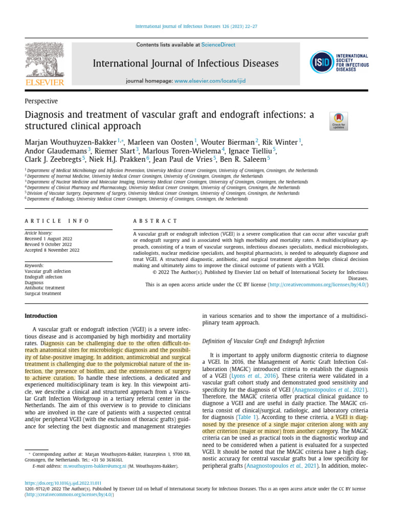 Vascular Graft and Endografts Infections ISID 2022 - 250120 - 224058 ...