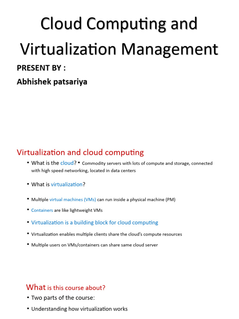 cloud managment & vatuliztion tecenlogy new | PDF | Virtual Machine ...