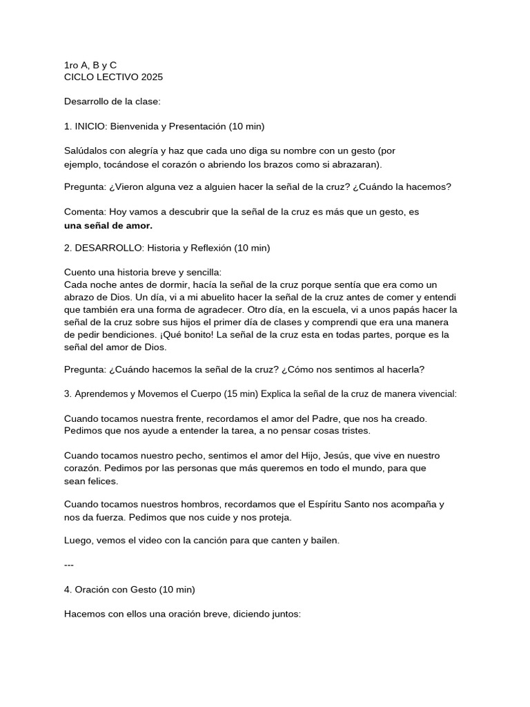 Primer Clase 1ro A, B y C | PDF