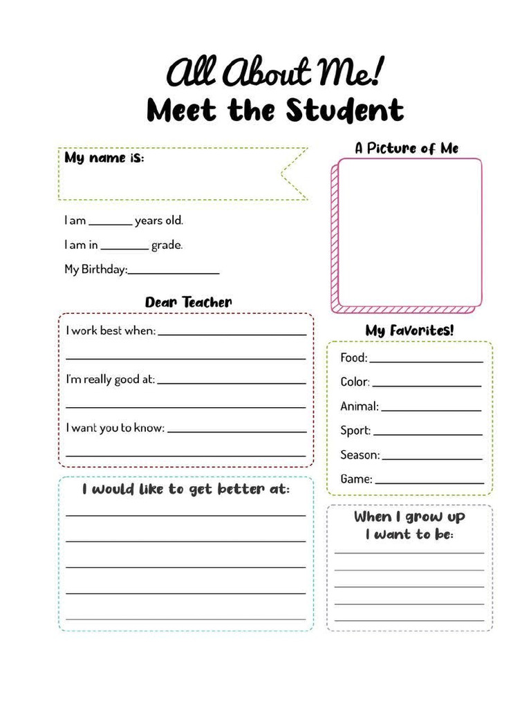 All About Me FLYERS | PDF