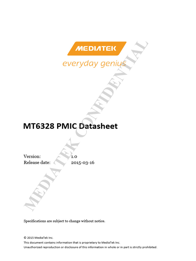 Mt6328 Pmic Data Sheet v1 | PDF | Battery Charger | Amplifier