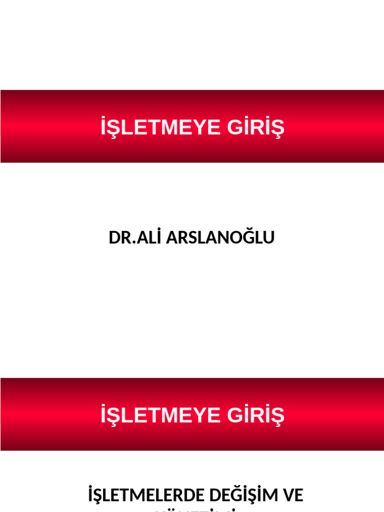 8. HAFTA İŞLETME | PDF