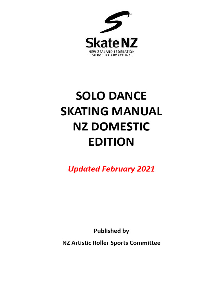 NZ Solo Dance Skating Manual | PDF | Figure Skating | Ice Sports