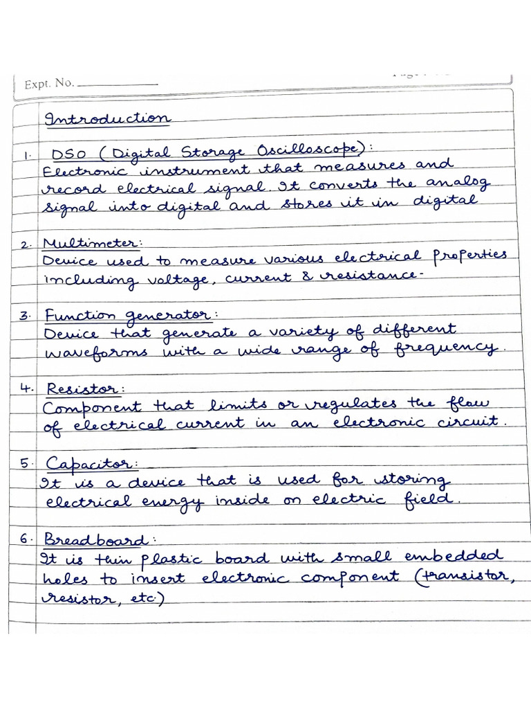 Bhavya Mehta ECE File- Intro, Exp1&2 | PDF