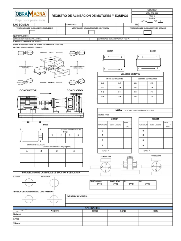 Obm-Rg-009 Registro de Alineacion de Motores y Equipos | PDF