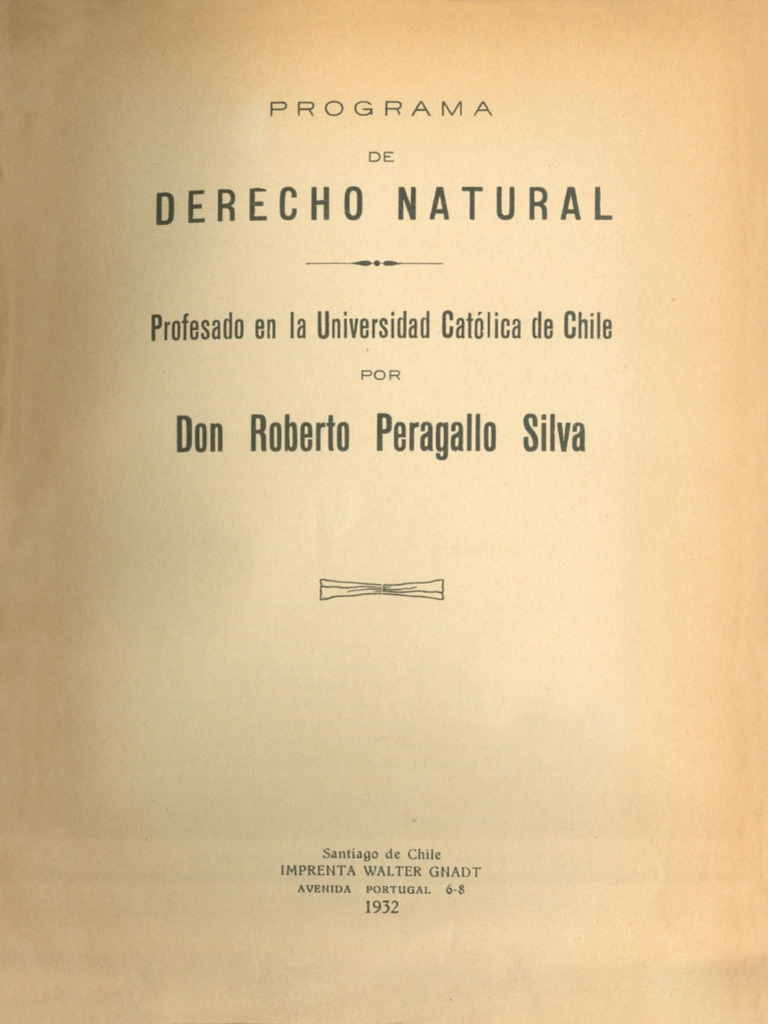 Derecho Natural Roberto Peragallo | PDF