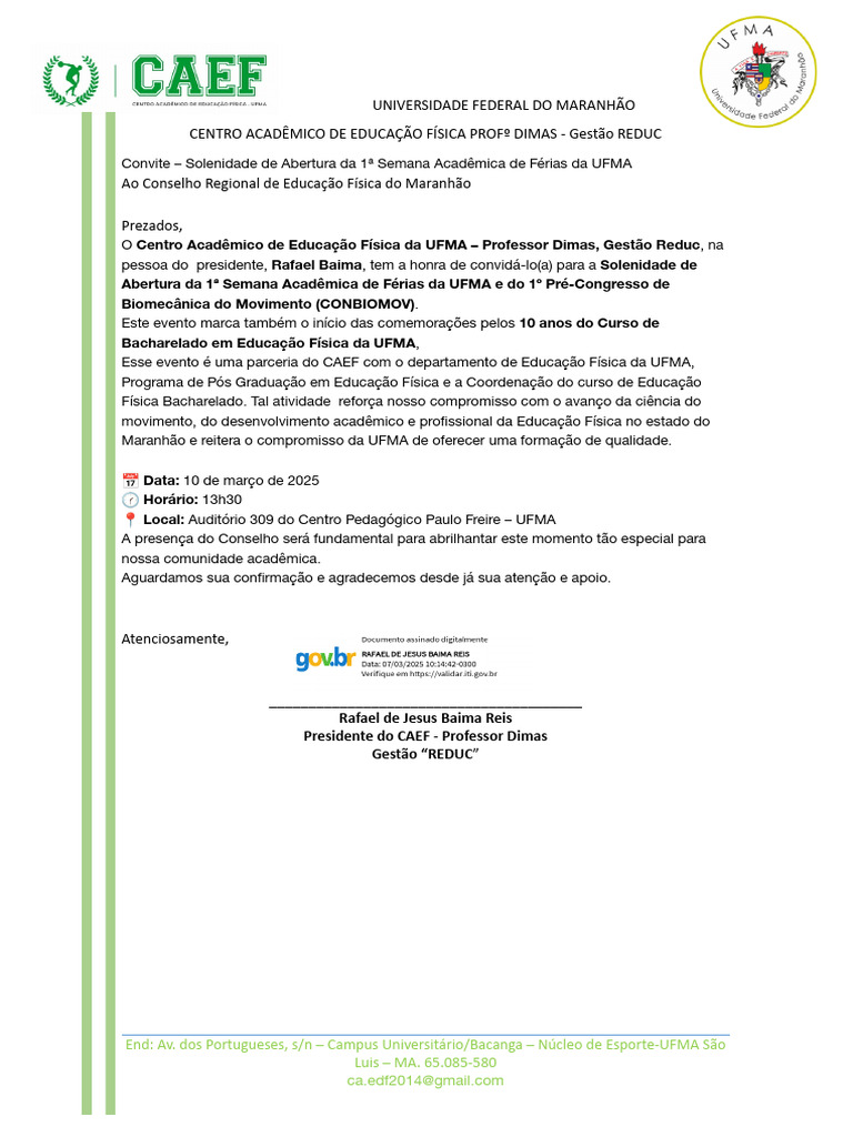 Convite CREF .Docx Assinado | PDF