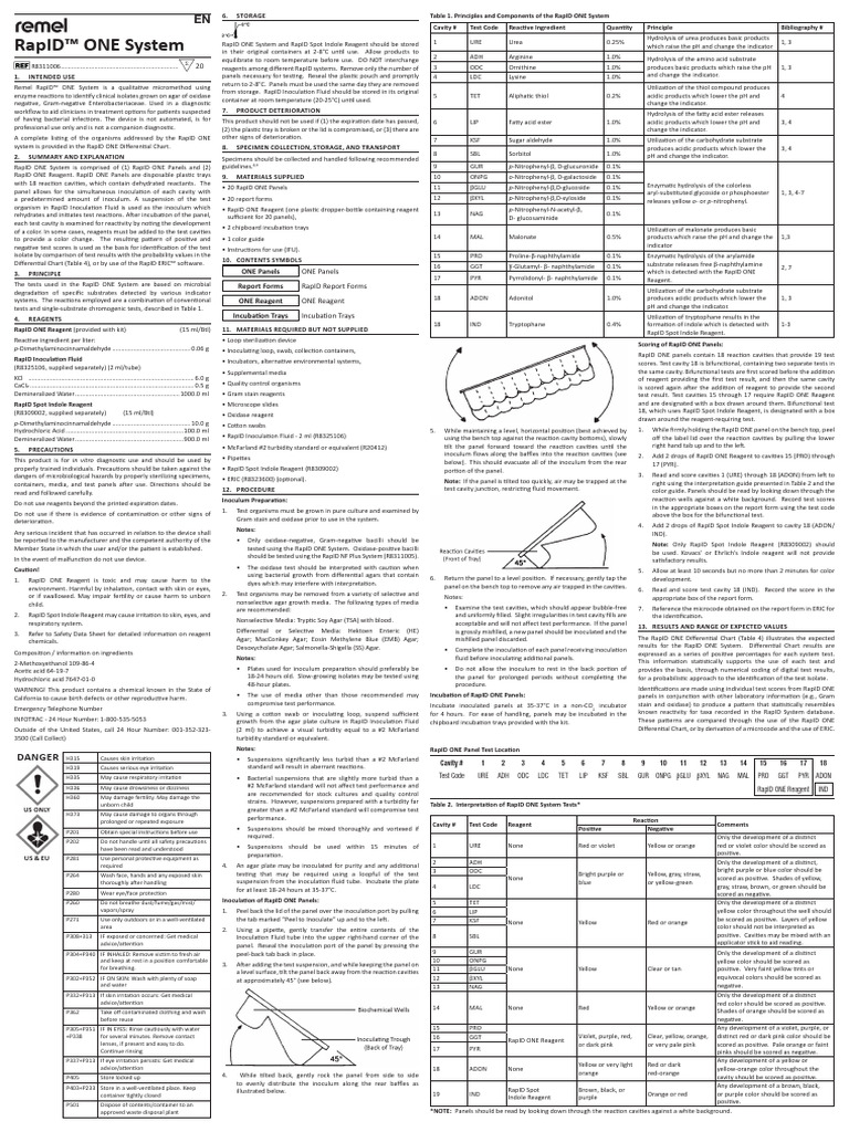 Inserto Rapid ONE | PDF | Hydrolysis | Color
