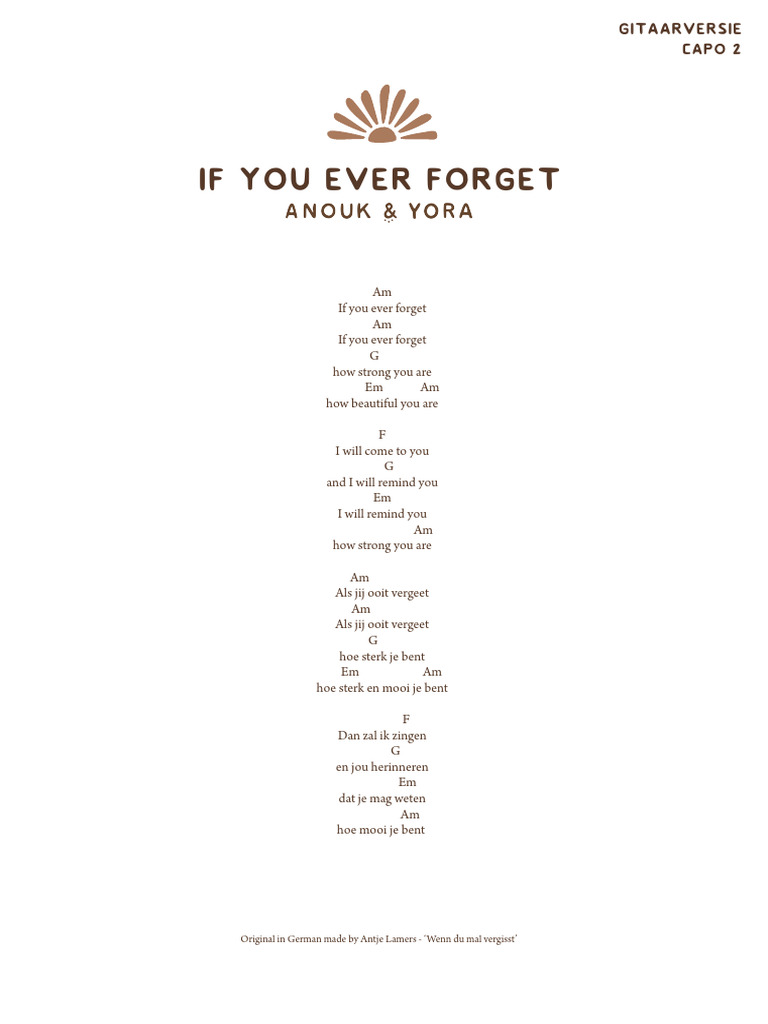 If You Ever Forget - Anouk - Yora Gitaar | PDF