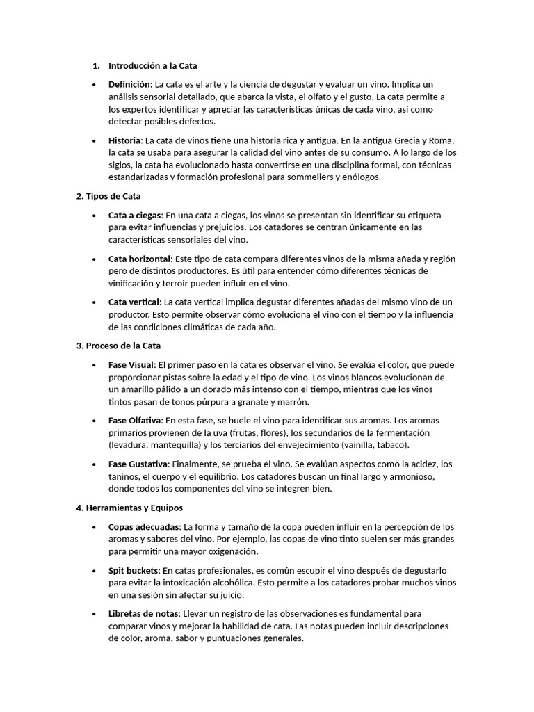 Introducción A La Cata | PDF | Vino | Cata de vinos