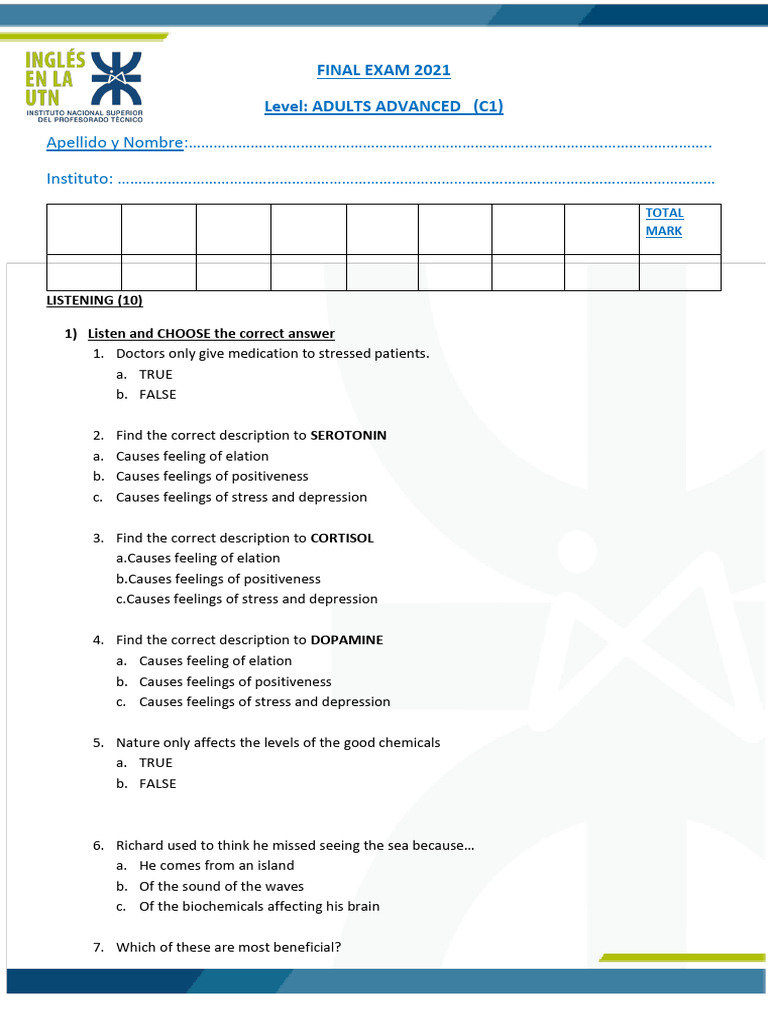 ADULTS-ADVANCED-FINAL-EXAM-2021 | PDF