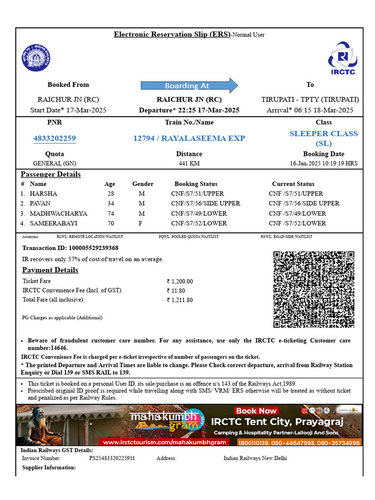 IRCTC Ticket Booking and Guidelines | PDF | Identity Document | Payments