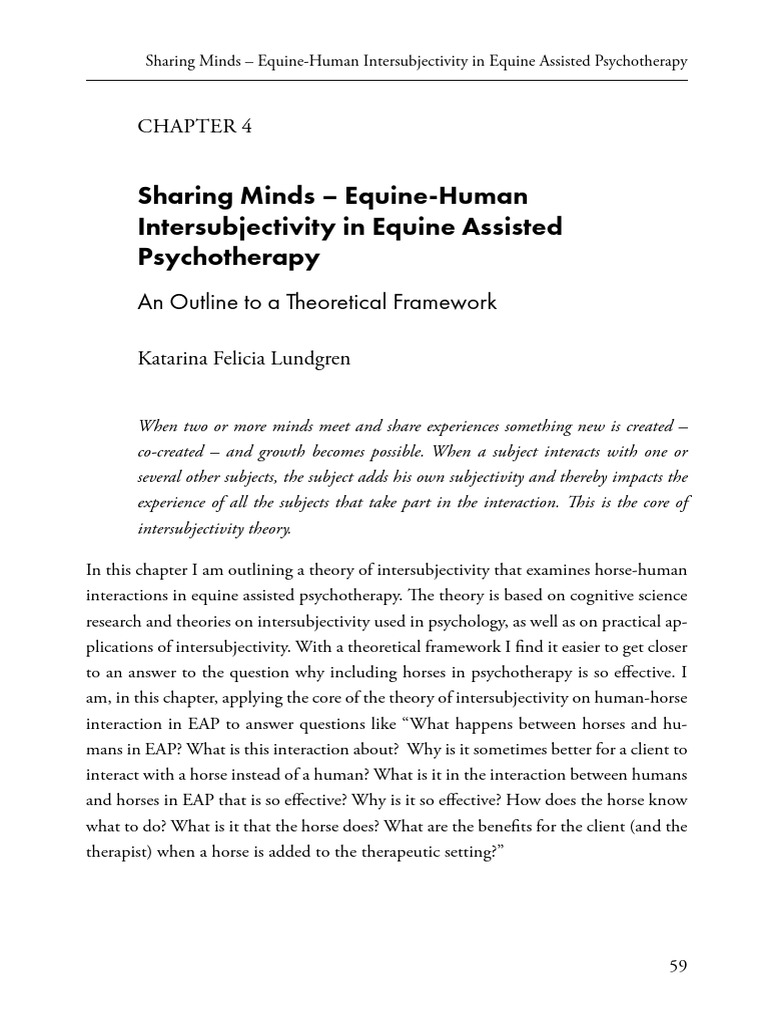 Sharing Minds Equine Human Intersubjecti-210525-065723 | PDF | Psychotherapy | Nonverbal ...