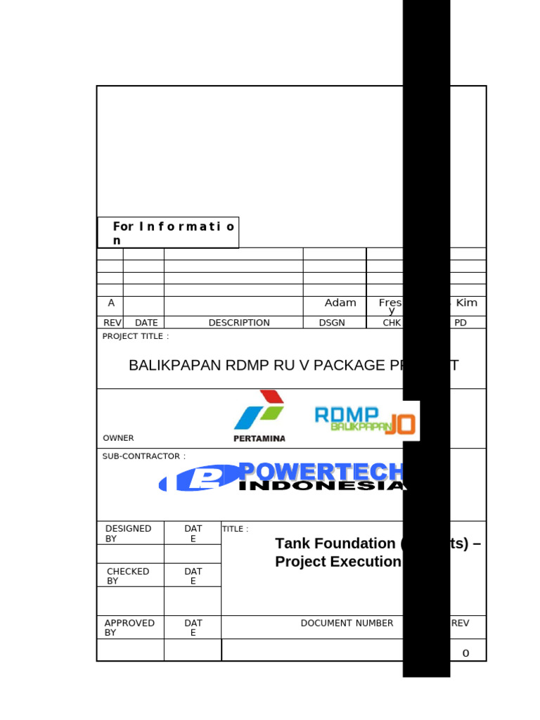 Project Execution Plan Tank Foundation Works | PDF | Project Management | Specification ...