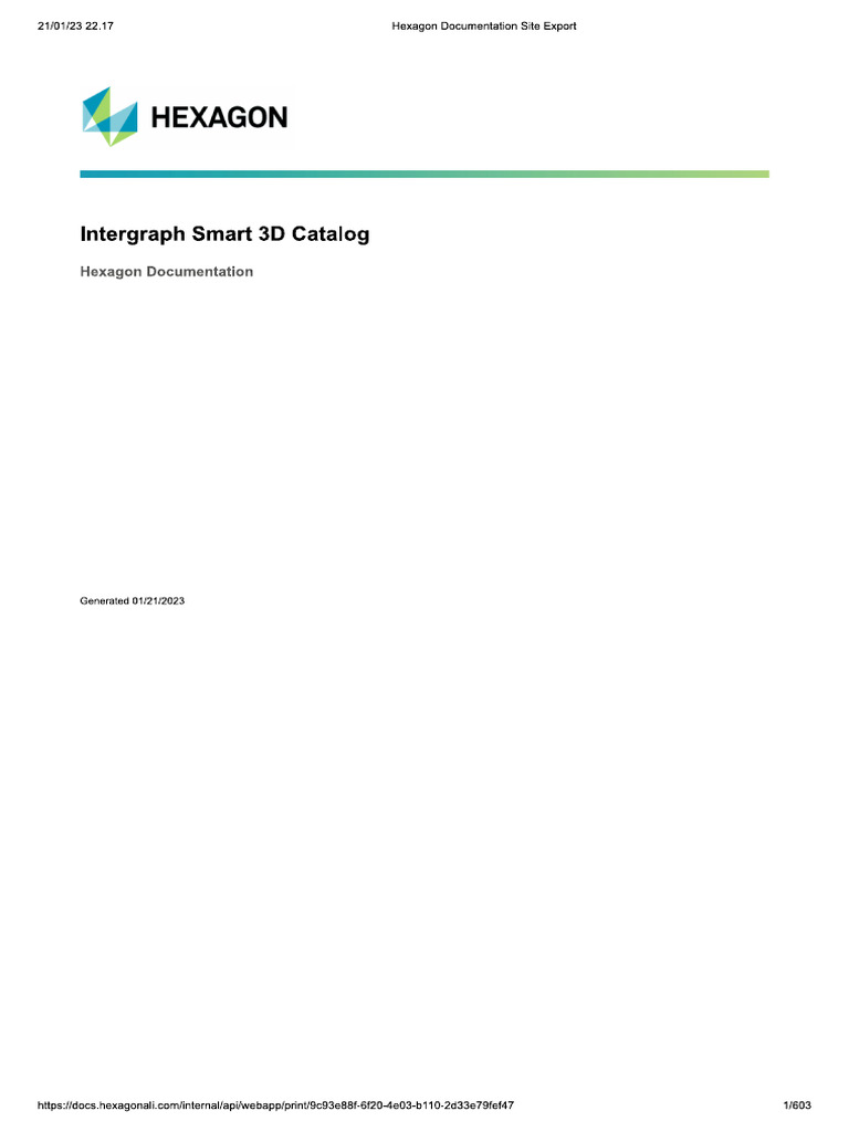 Intergraph Smart 3D Catalog | PDF