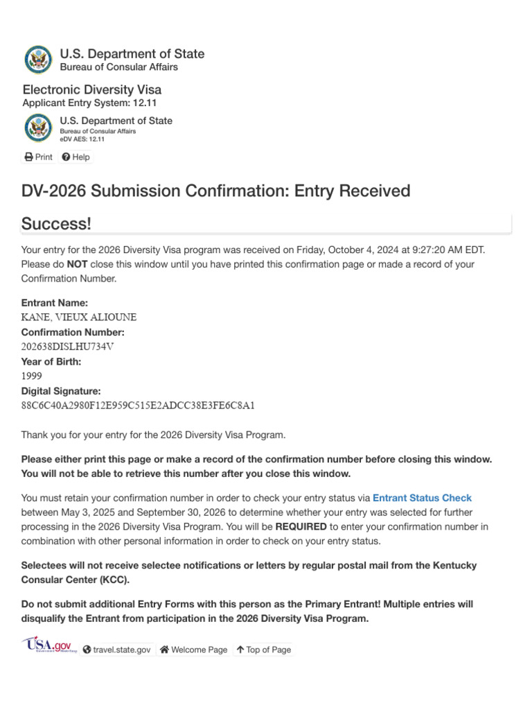 Electronic Diversity Visa Program-1 | PDF