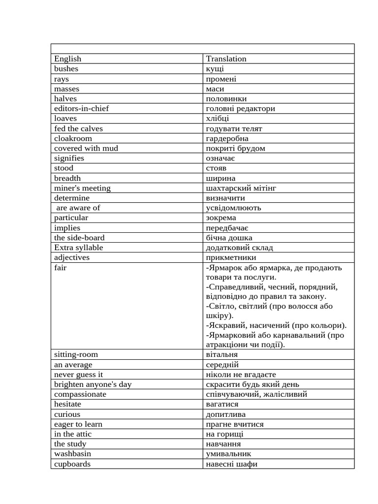E Vocabulary | PDF