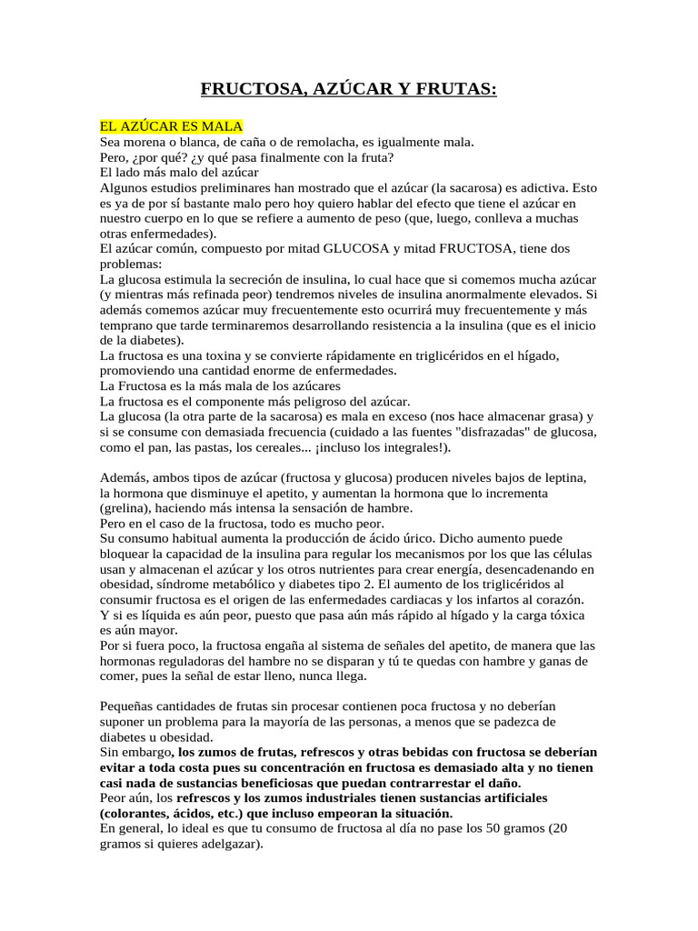 Azucar | PDF | Fructosa | Azúcar
