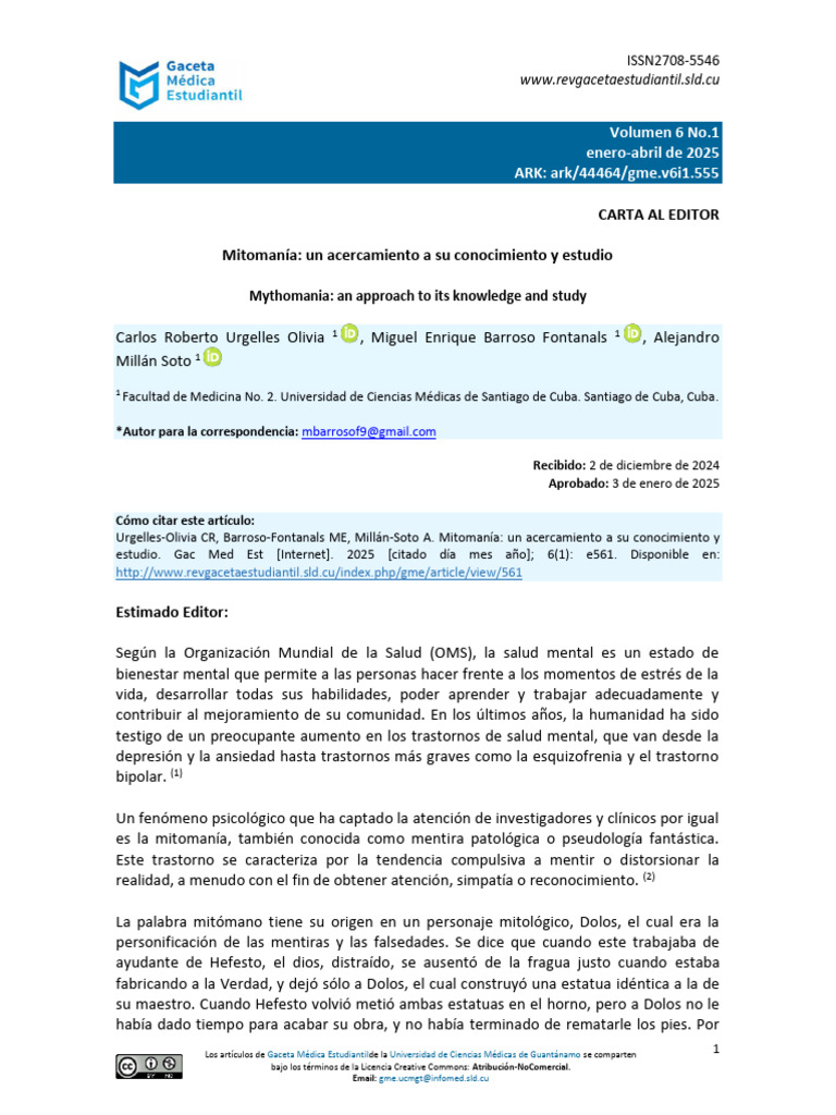 Mitomanía: Estudio y Comprensión Clínica | PDF | Trastorno mental | Sicología