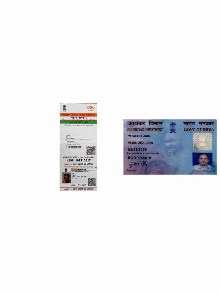 Yogesh Jain Aadhar Pan | PDF