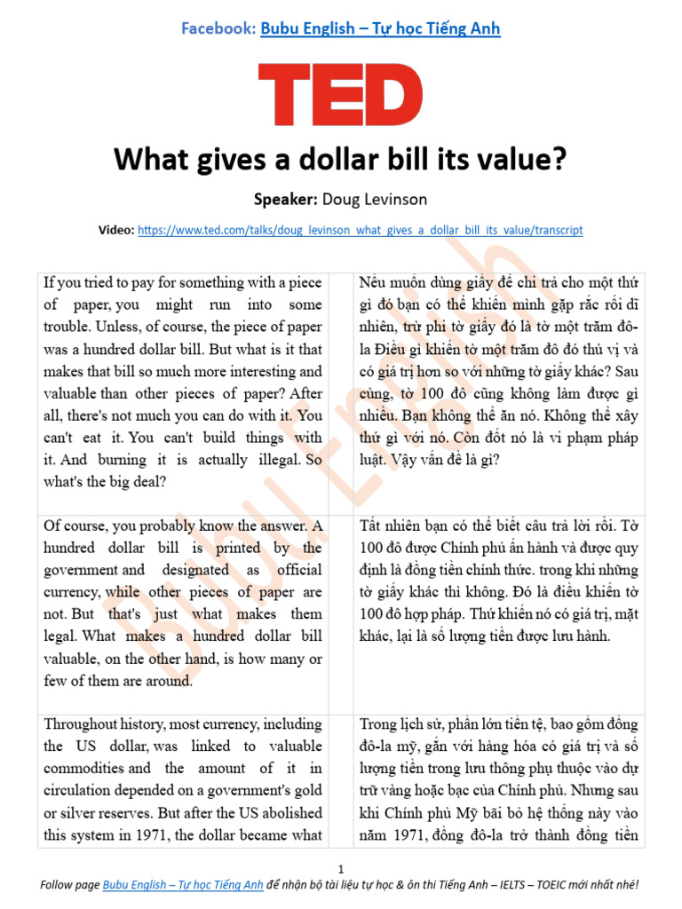 What Gives A Dollar Bill Its Value | PDF