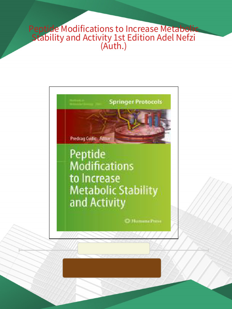 Peptide Modifications to Increase Metabolic Stability and Activity 1st ...