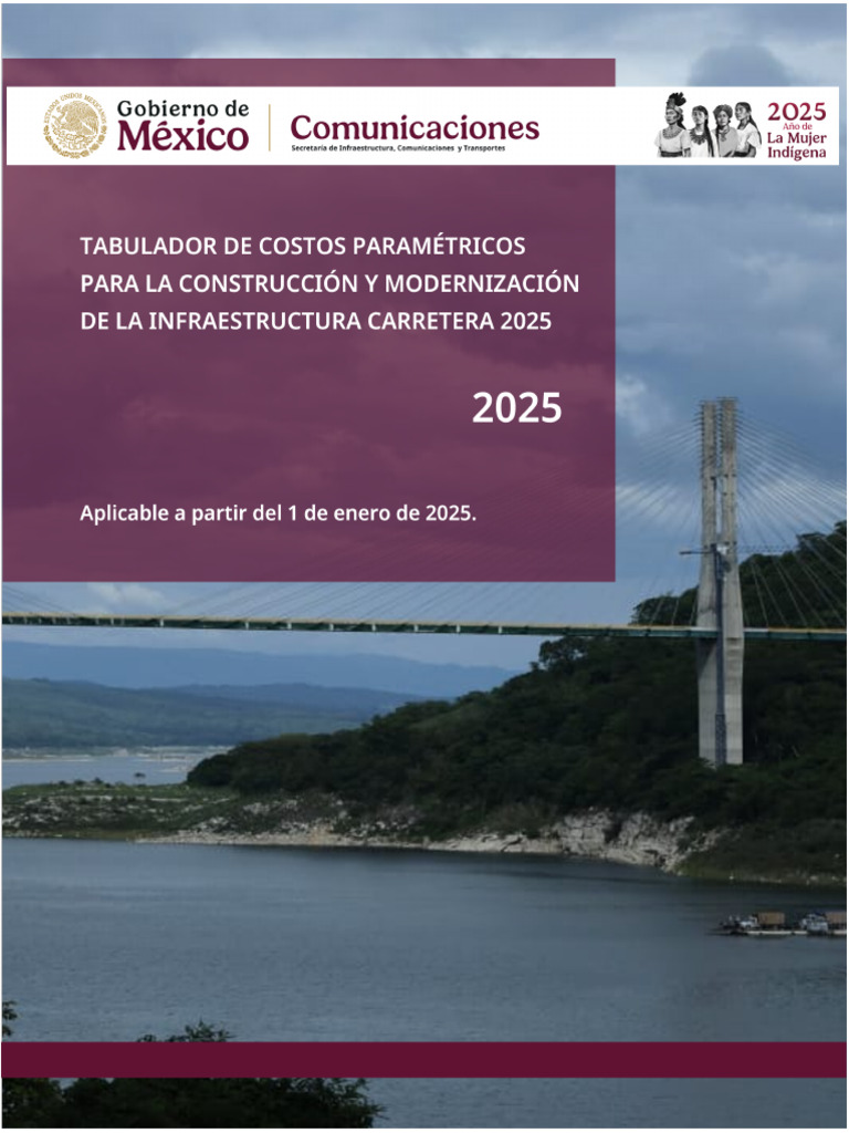Tabulador Costos Parametricos 2025 | PDF | La carretera | Puente