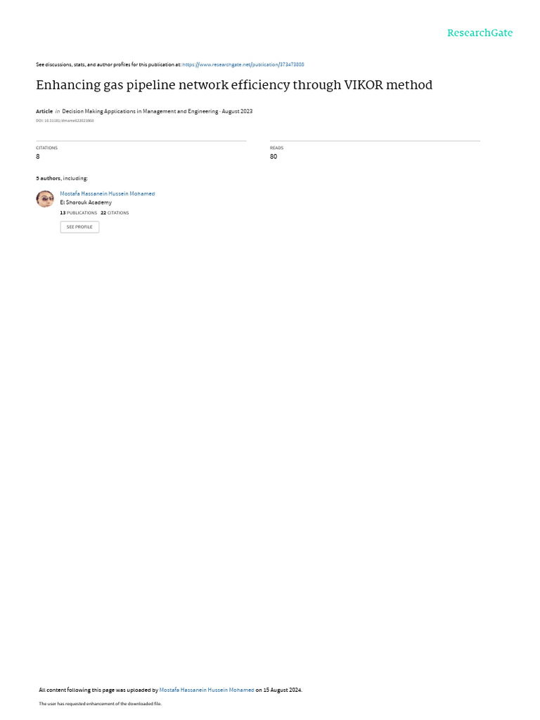 Enhancing Gas Pipeline Network Efficiency Through | PDF | Mathematical ...