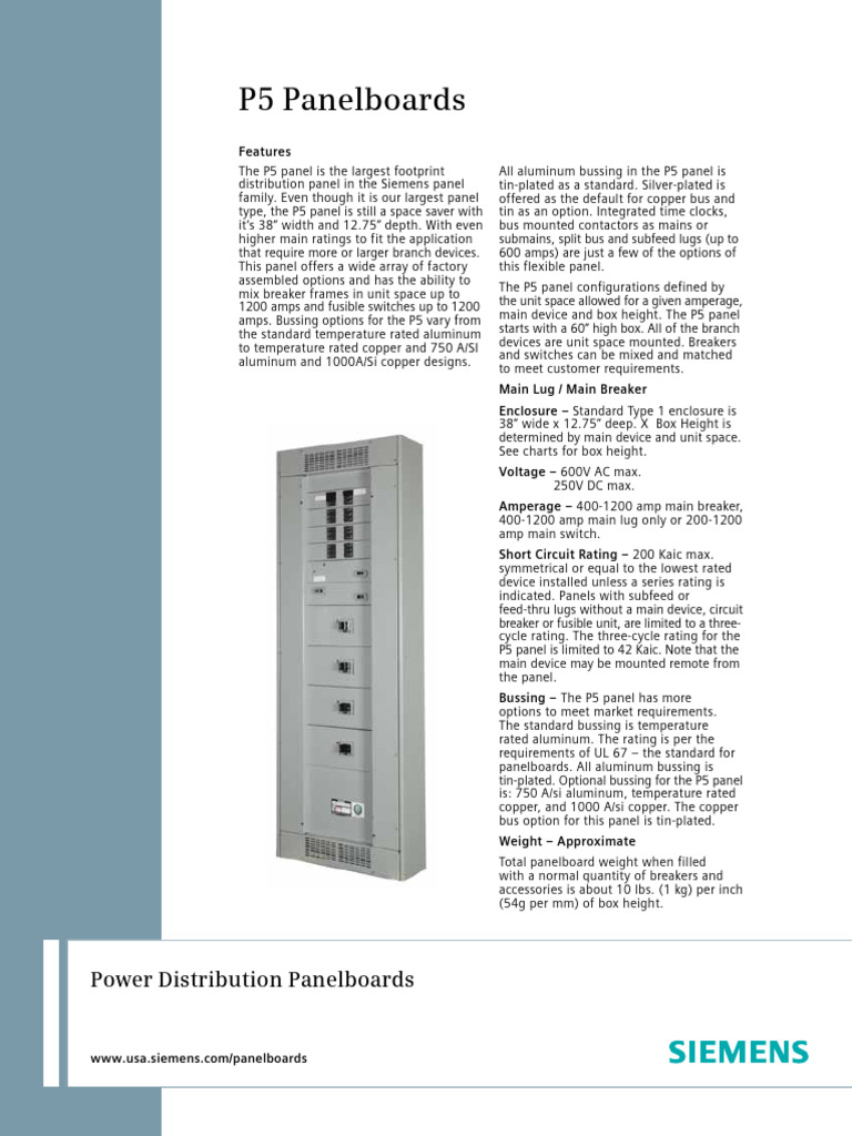 Panel Board P5 - CutSheet | PDF | Components | Wire