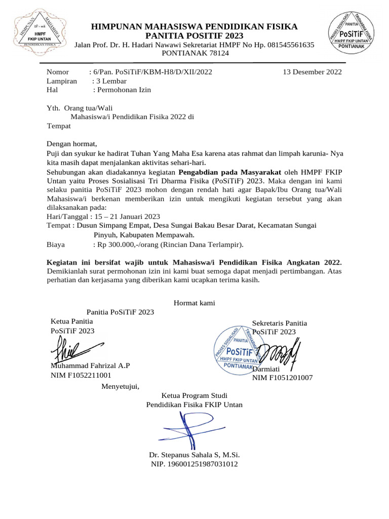 Permohonan Izin Peserta | PDF