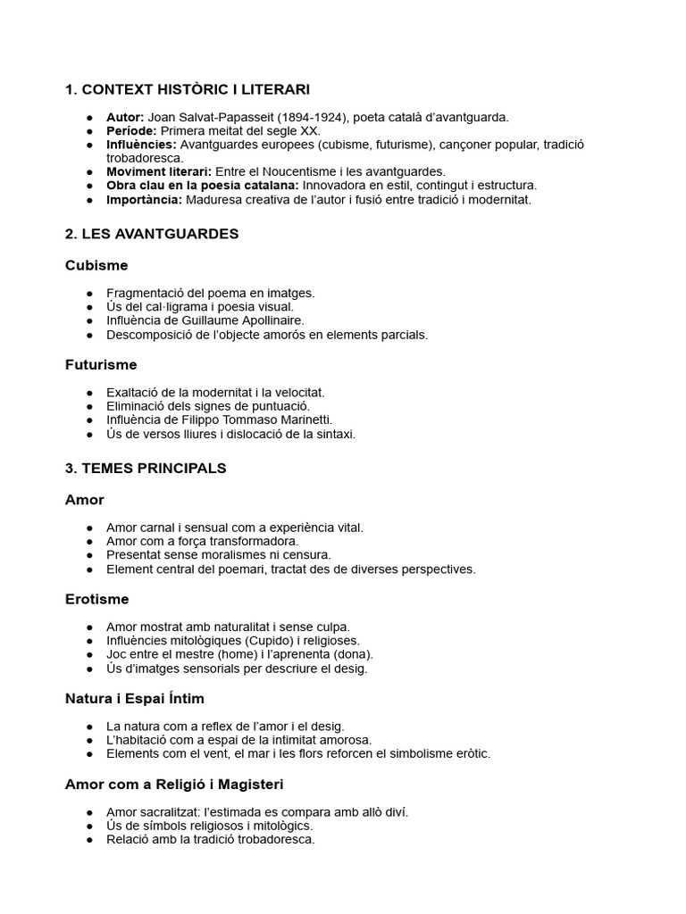 Apunts Sobre El Poema de La Rosa Als Llavis | PDF